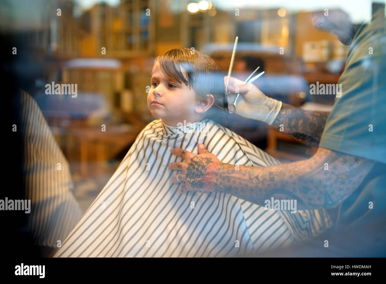 Boy combing hair hi-res stock photography and images - Alamy
