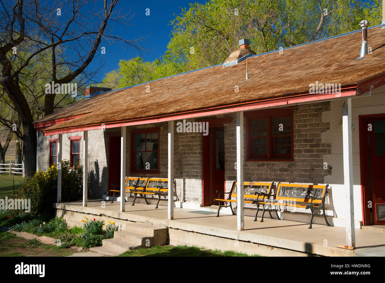 Ranchhouse, Fielding Garr Ranch, Antelope Island State Park, Utah Stock ...