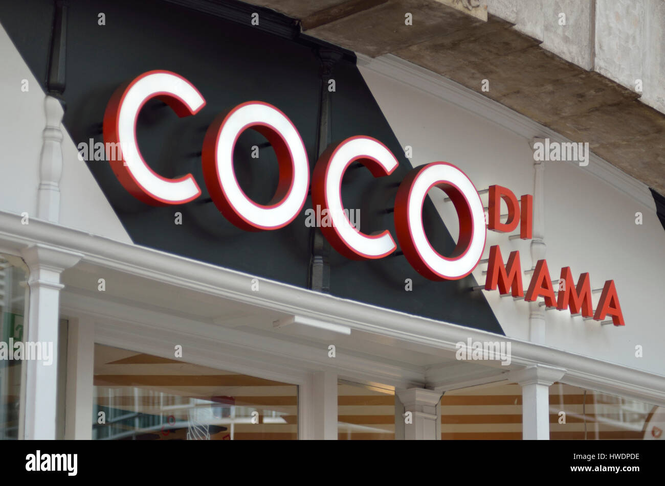 Coco di Mama cafe restaurant takeaway in Fleet St, London, UK Stock ...