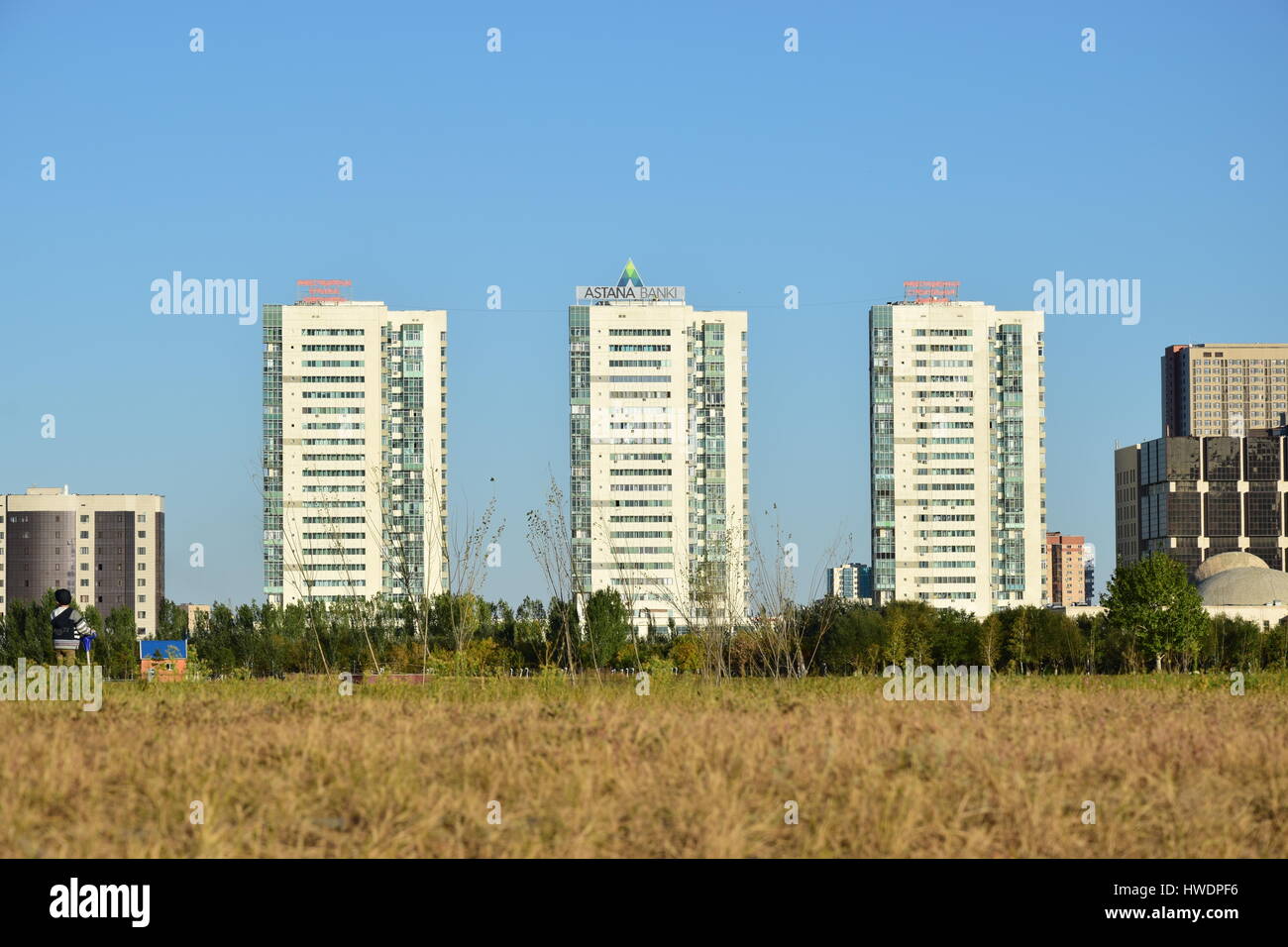 Astana (Nur-Sultan), Kazakhstan – Colorful residential towers of ...