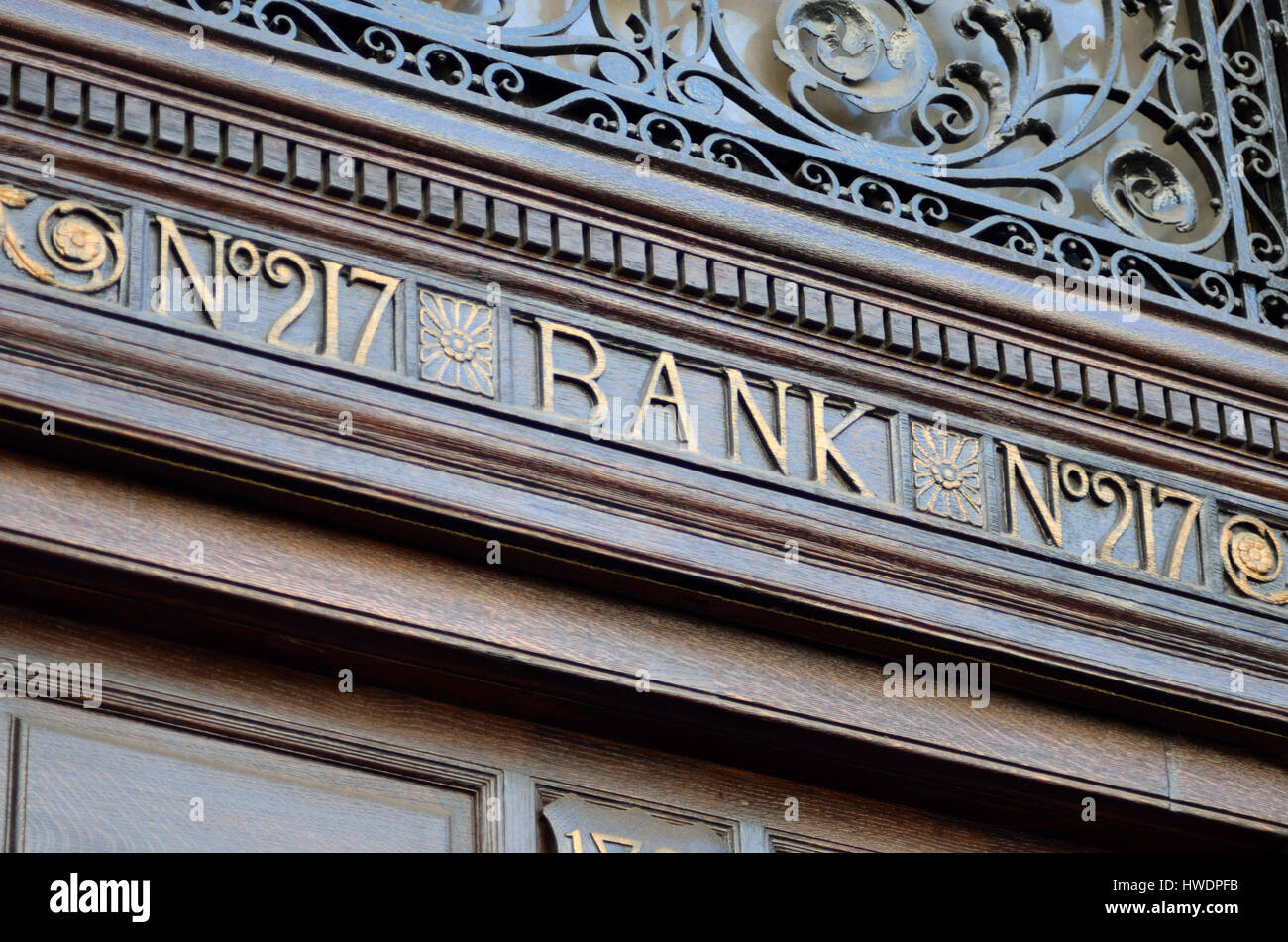 Number 217 Fleet St bank sign, London, UK Stock Photo - Alamy