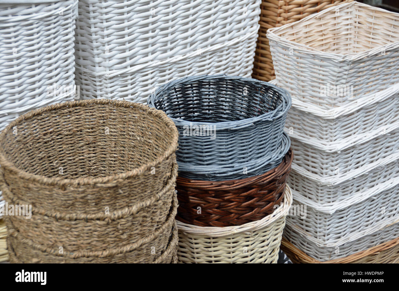 Display of wicker baskets Stock Photo - Alamy