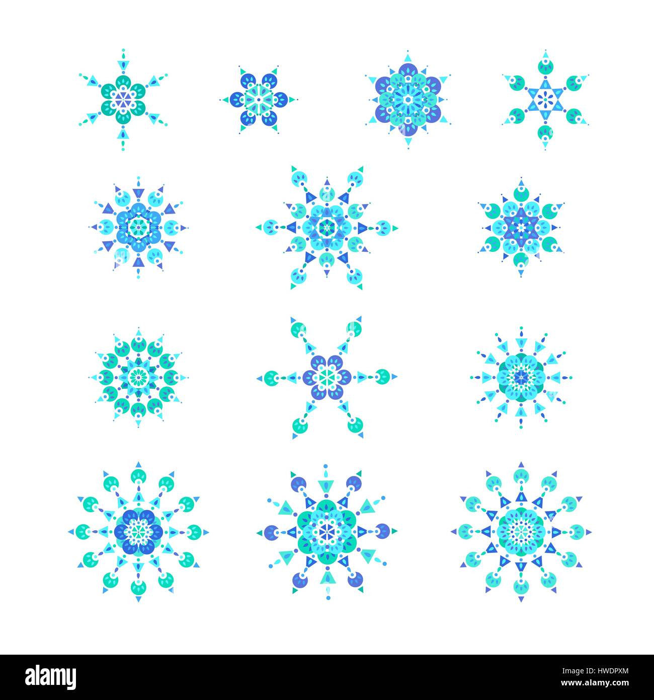set blue snowflakes Stock Vector Image & Art - Alamy