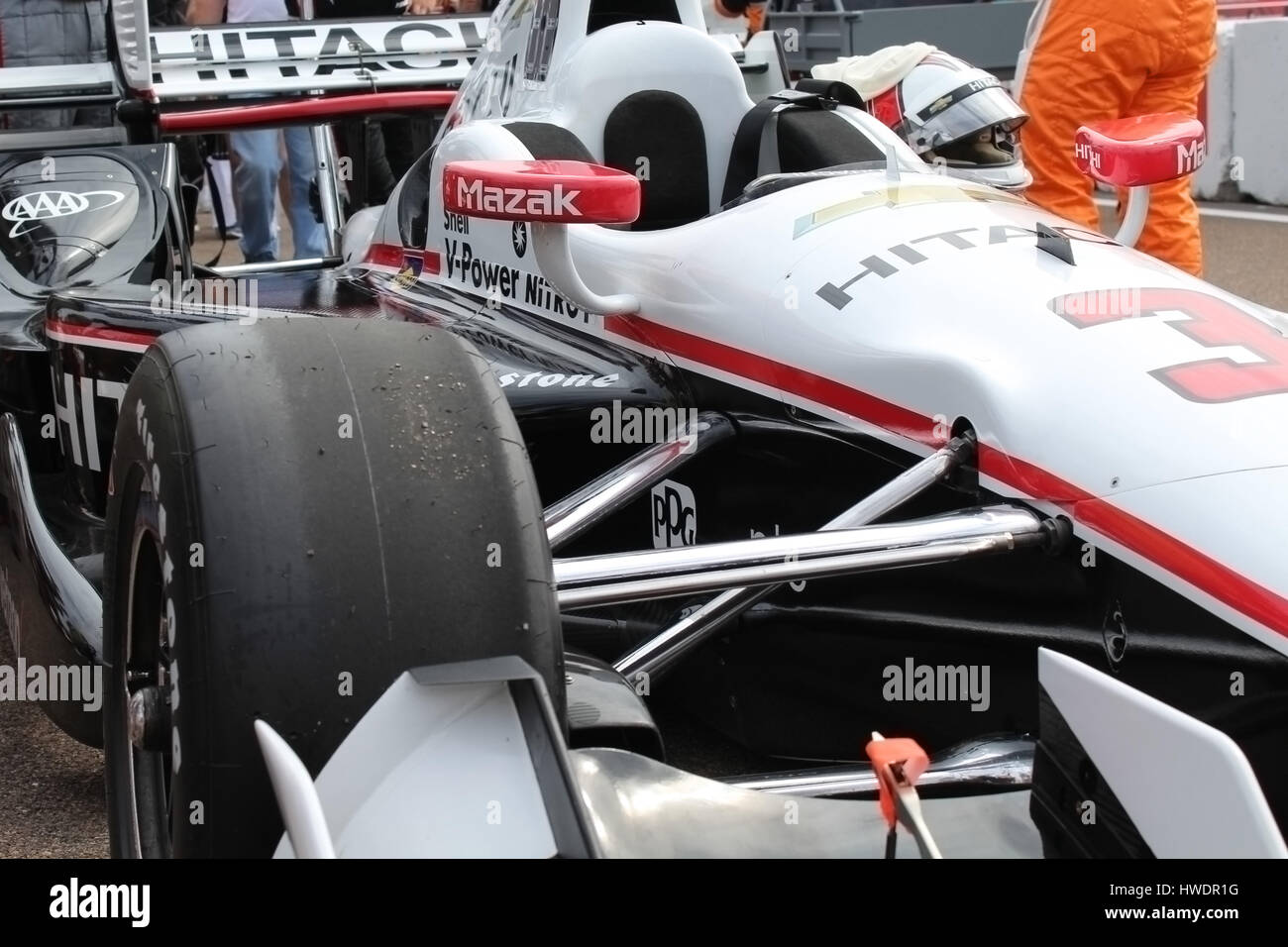 Helio Castroneves S Car On Pit Road At Indycar Gp St Pete 2017 Stock