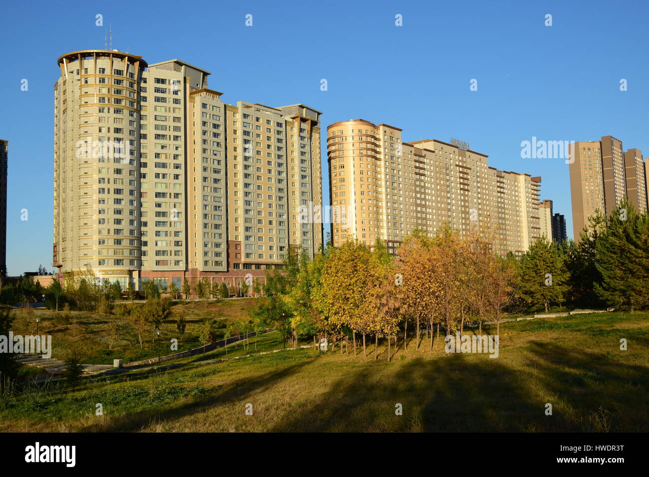 Astana (Nur-Sultan), Kazakhstan – Colorful residential towers of ...
