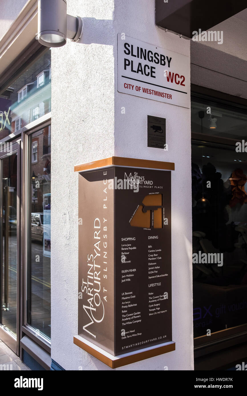 St.Martins Courtyard at Slingsby Place, London, England, U.K Stock ...