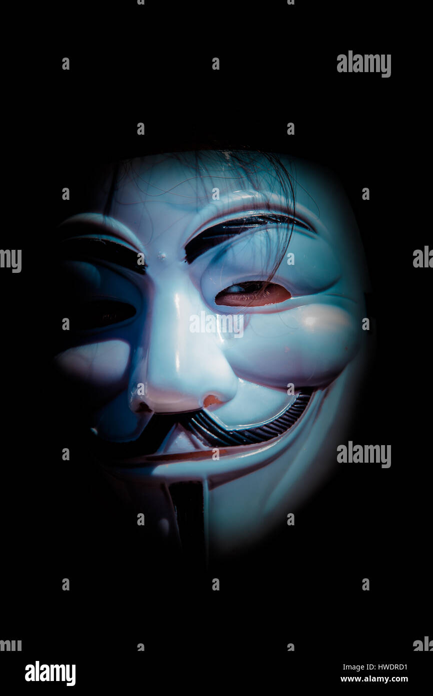 Portrait of V for Vendetta movie character Stock Photo - Alamy