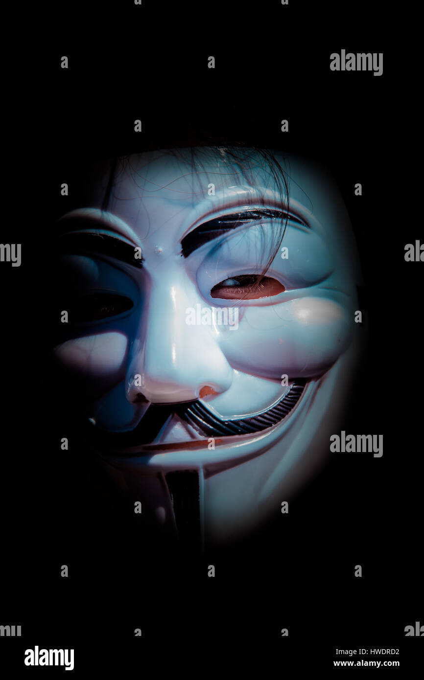Portrait of V for Vendetta movie character Stock Photo - Alamy