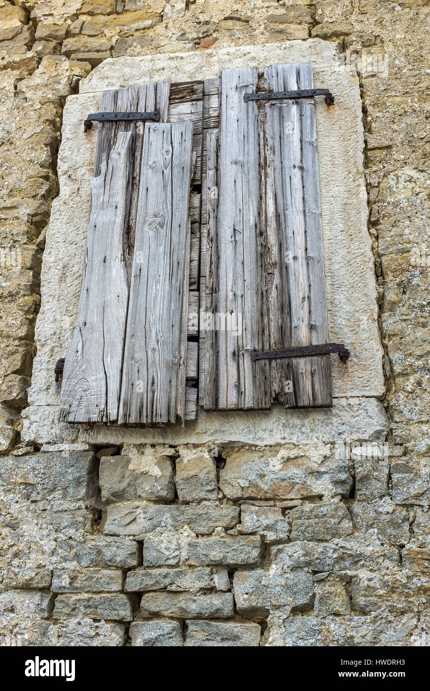 old wooden window in mediterranean village Stock Photo - Alamy