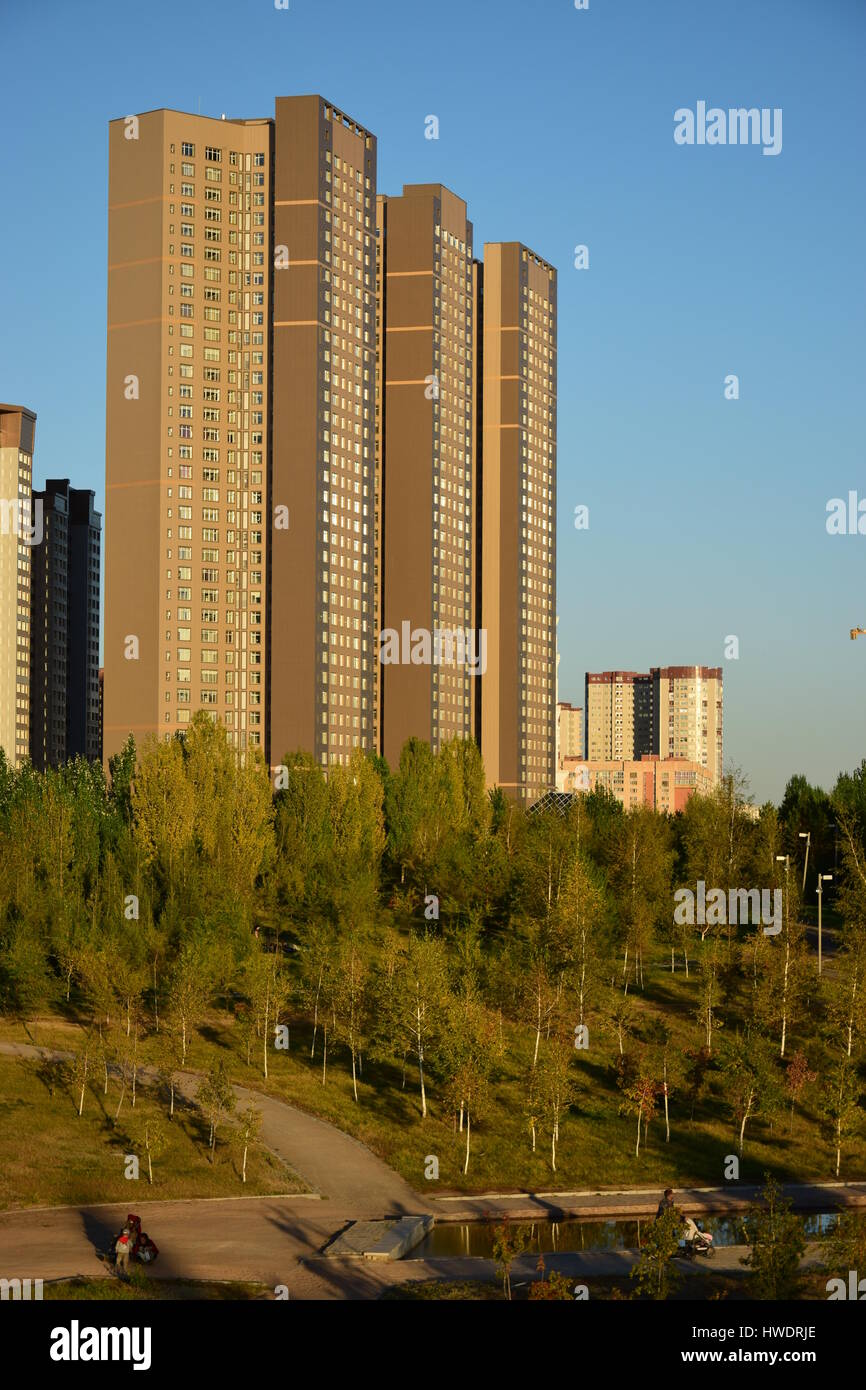 Astana (Nur-Sultan), Kazakhstan – Colorful residential towers of ...