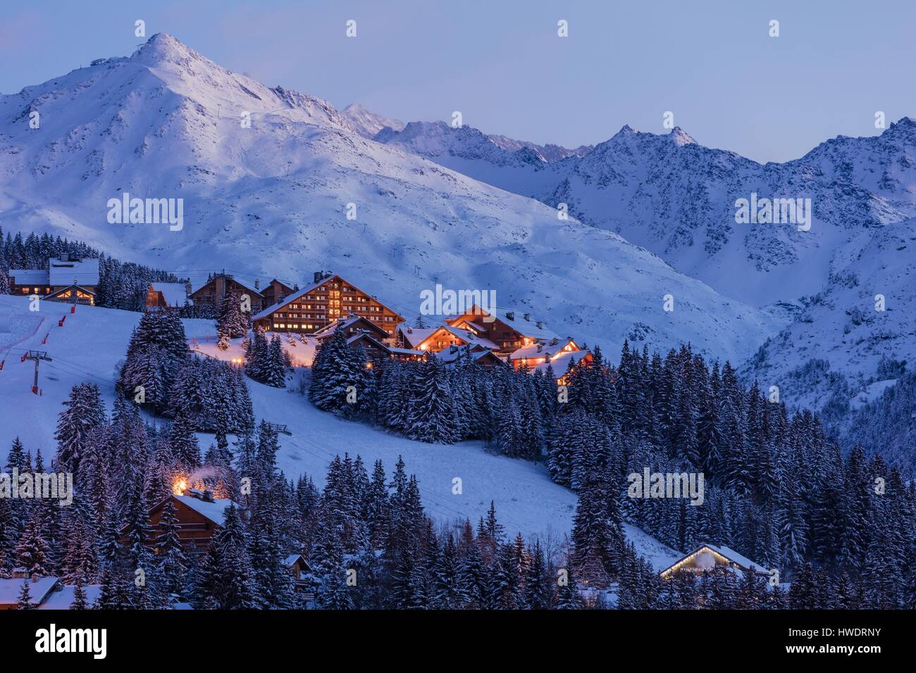 France, Savoie, Tarentaise valley, Meribel is one of the largest ...