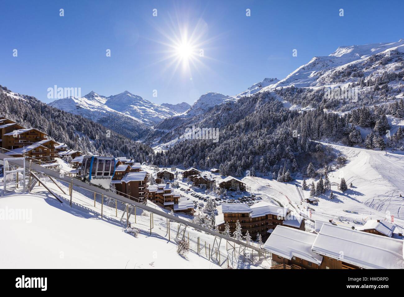 France, Savoie, Tarentaise valley, Meribel Mottaret is one of the ...