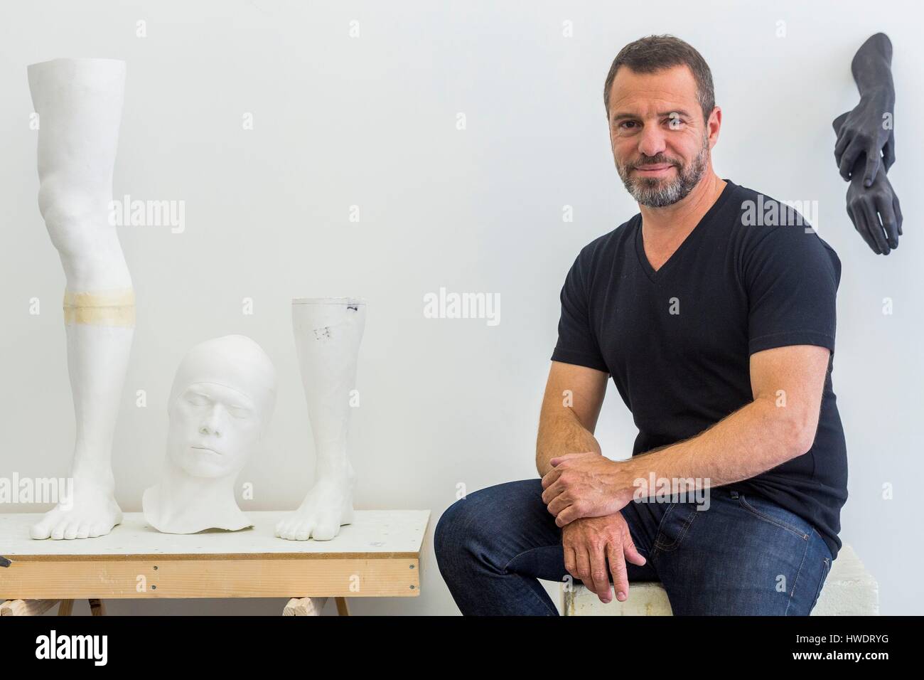 France, Gironde, Bordeaux, workshop of the contemporary French artist ...