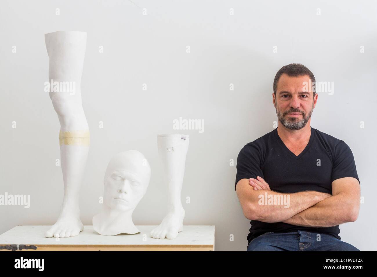 France, Gironde, Bordeaux, workshop of the contemporary French artist ...