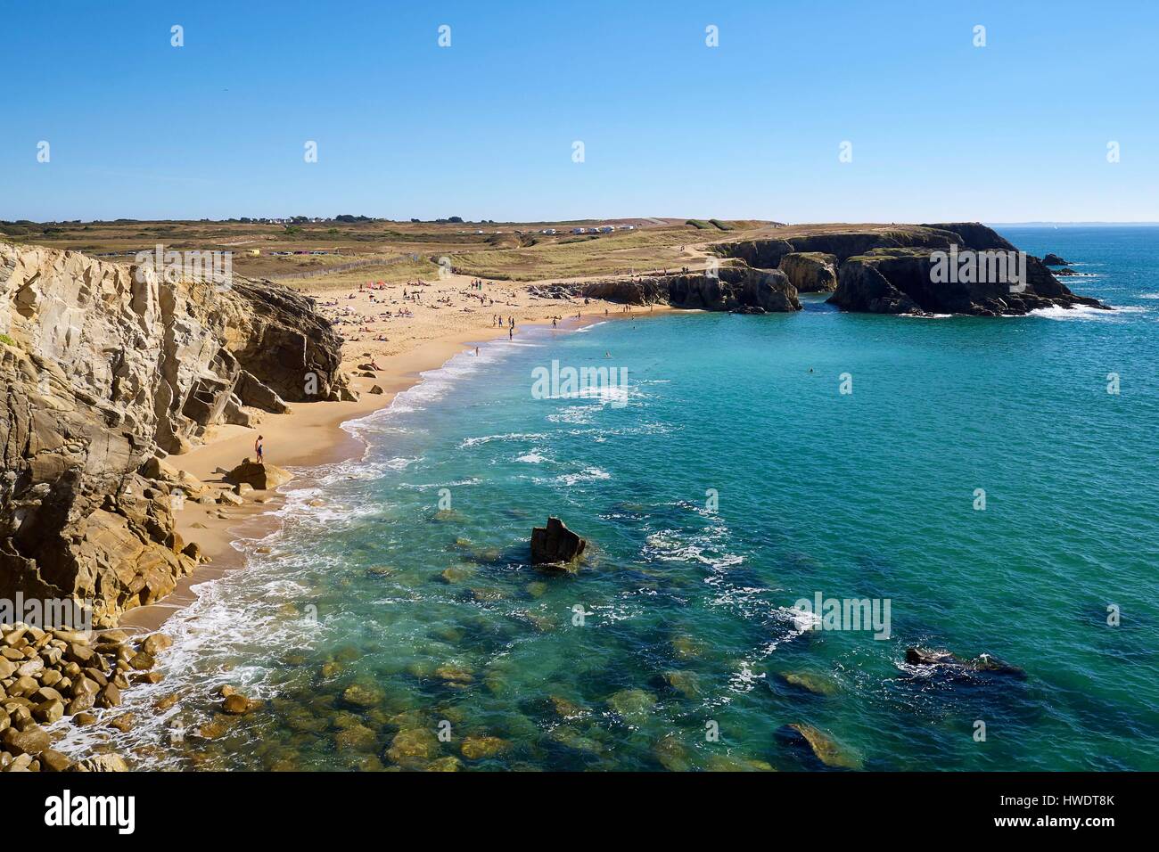 France, Morbihan, Presqu'ile de Quiberon, la cote sauvage (the wild ...