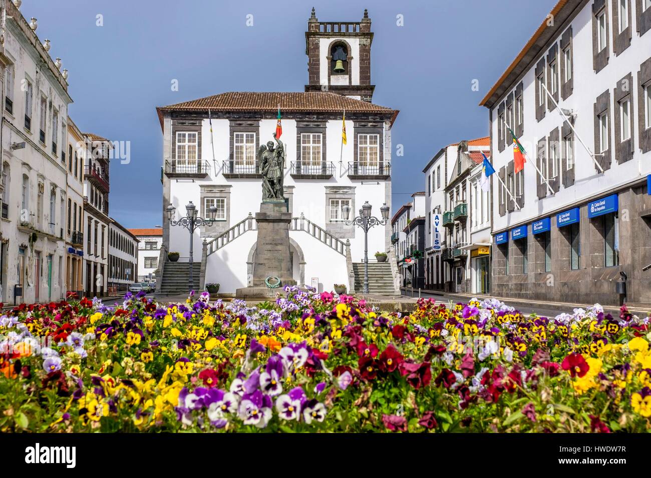 Portugal, Azores archipelago, Sao Miguel island, Ponta Delgada, Praça ...
