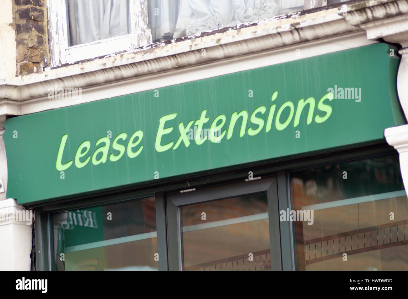 Lease Extensions sign outside a solicitor’s office Stock Photo - Alamy