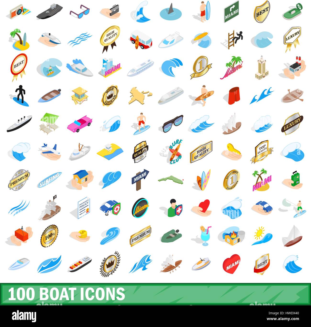 100 boat icons set, isometric 3d style Stock Vector Image & Art - Alamy