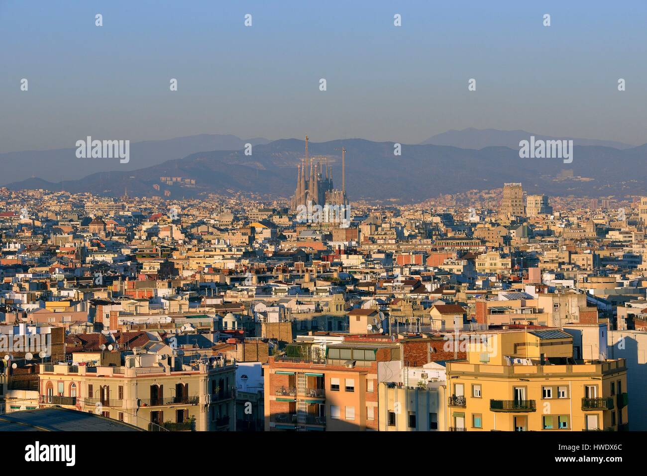 Spain, Catalonia, Barcelona, the Sagrada Familia by architect Antoni ...
