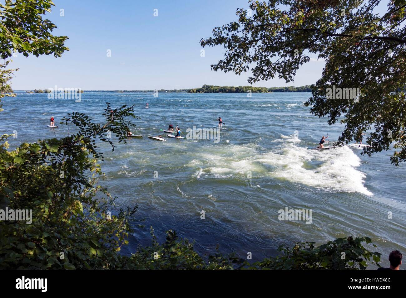 Canada, Quebec province, Montreal, LaSalle, Lachine rapids, SUP hike ...