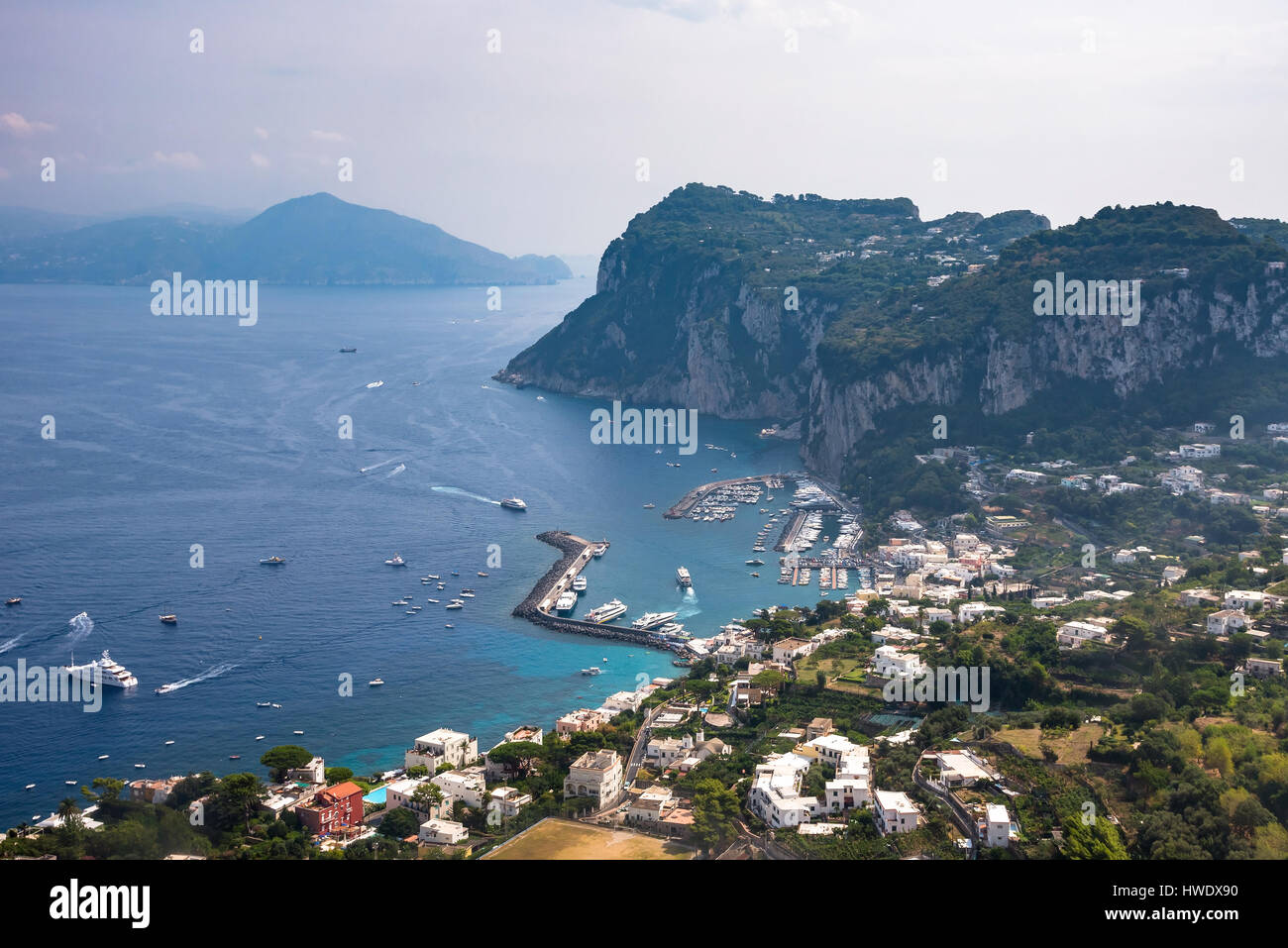 Aerial view of port on Capri Island, Italy Stock Photo - Alamy