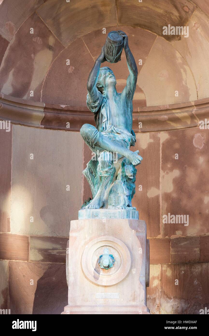 France, Haut Rhin, Route des Vins d'Alsace, Colmar, sculpture by ...
