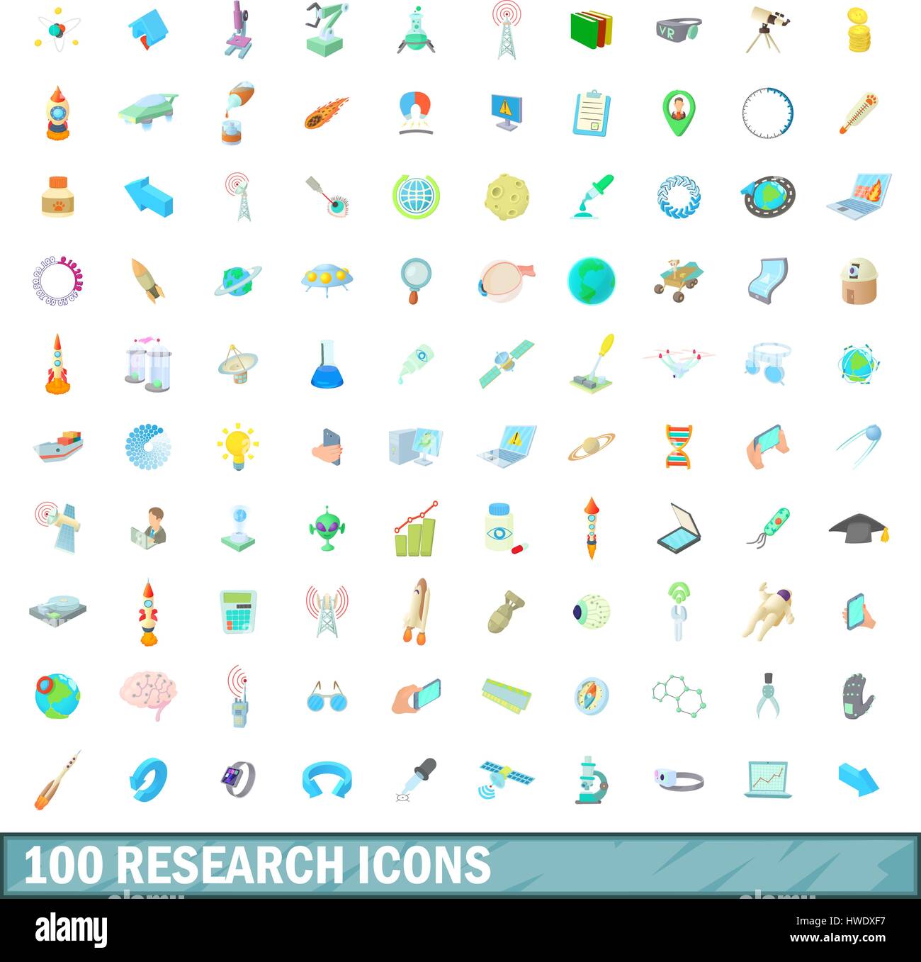 100 research icons set, cartoon style Stock Vector Image & Art - Alamy