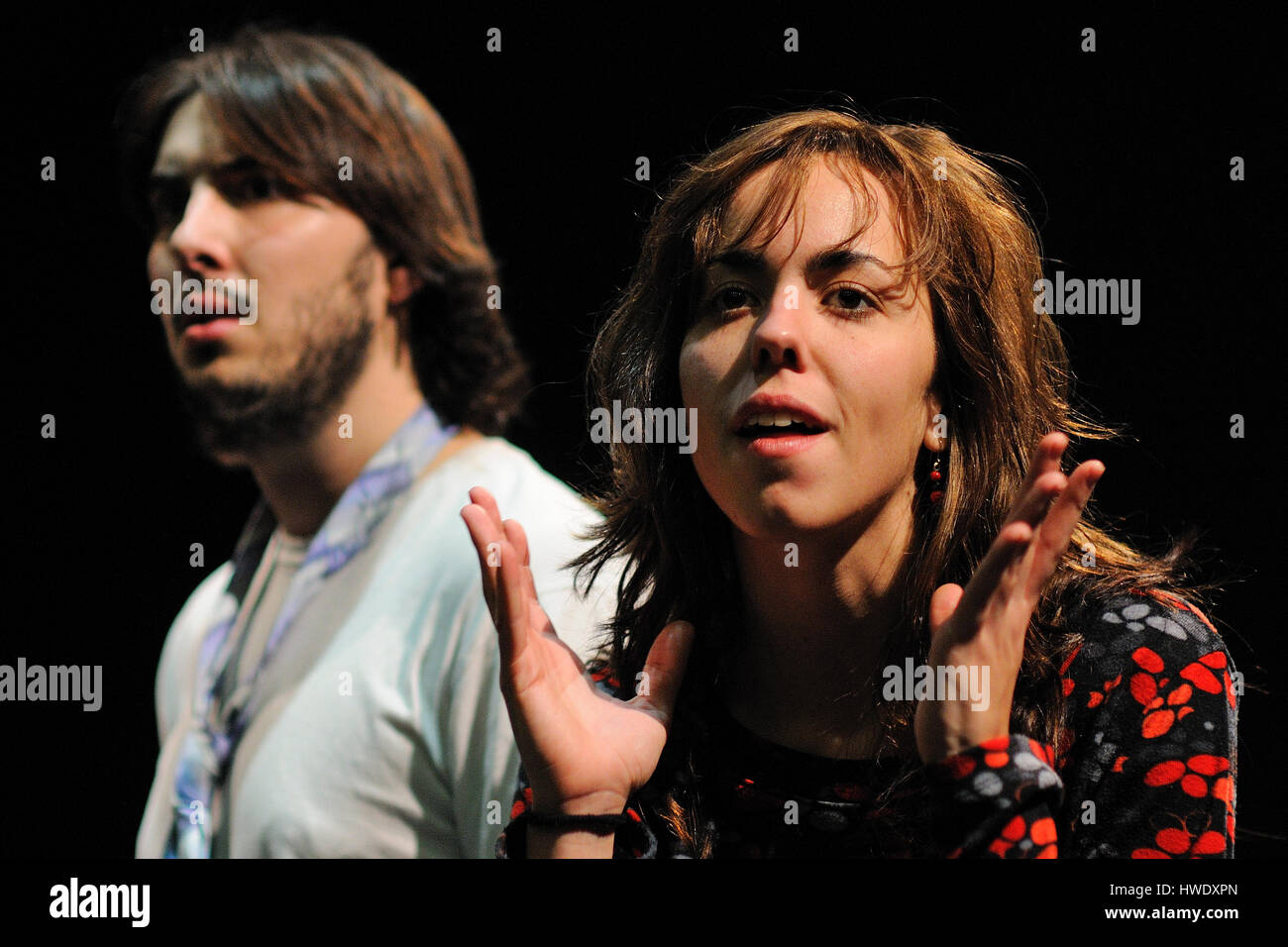 BARCELONA - JAN 13: An actress of the Barcelona Theater Institute ...