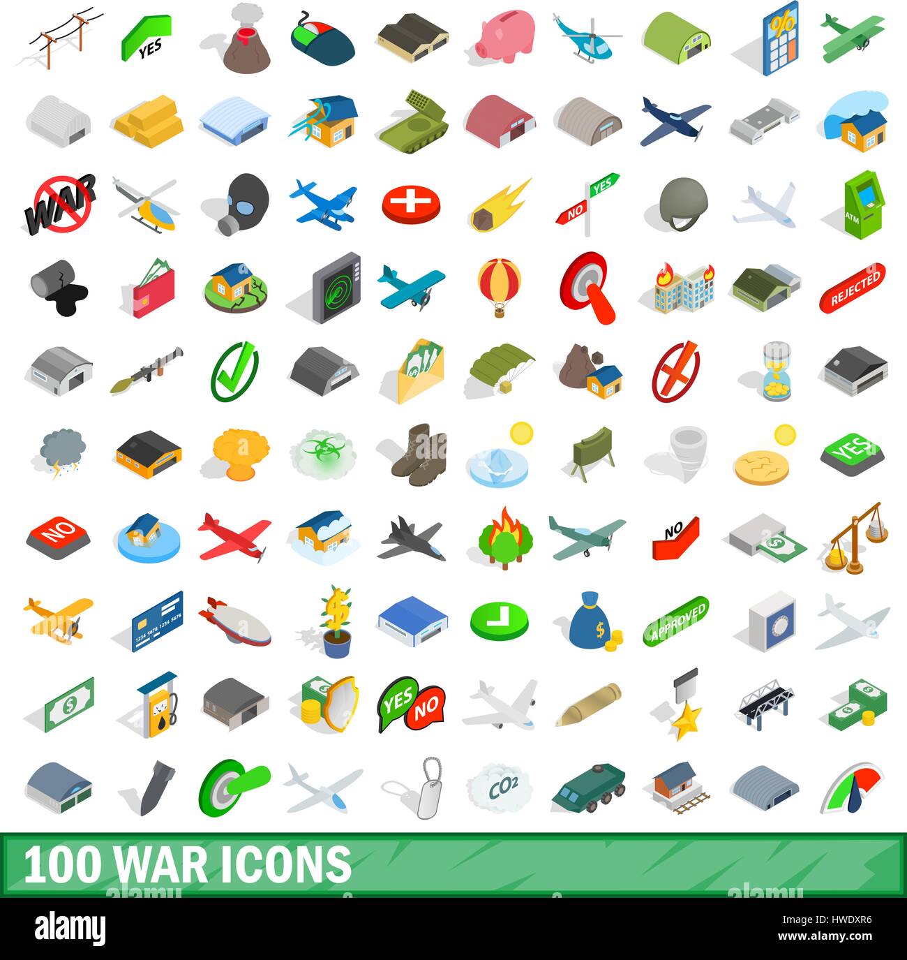 100 war icons set, isometric 3d style Stock Vector Image & Art - Alamy