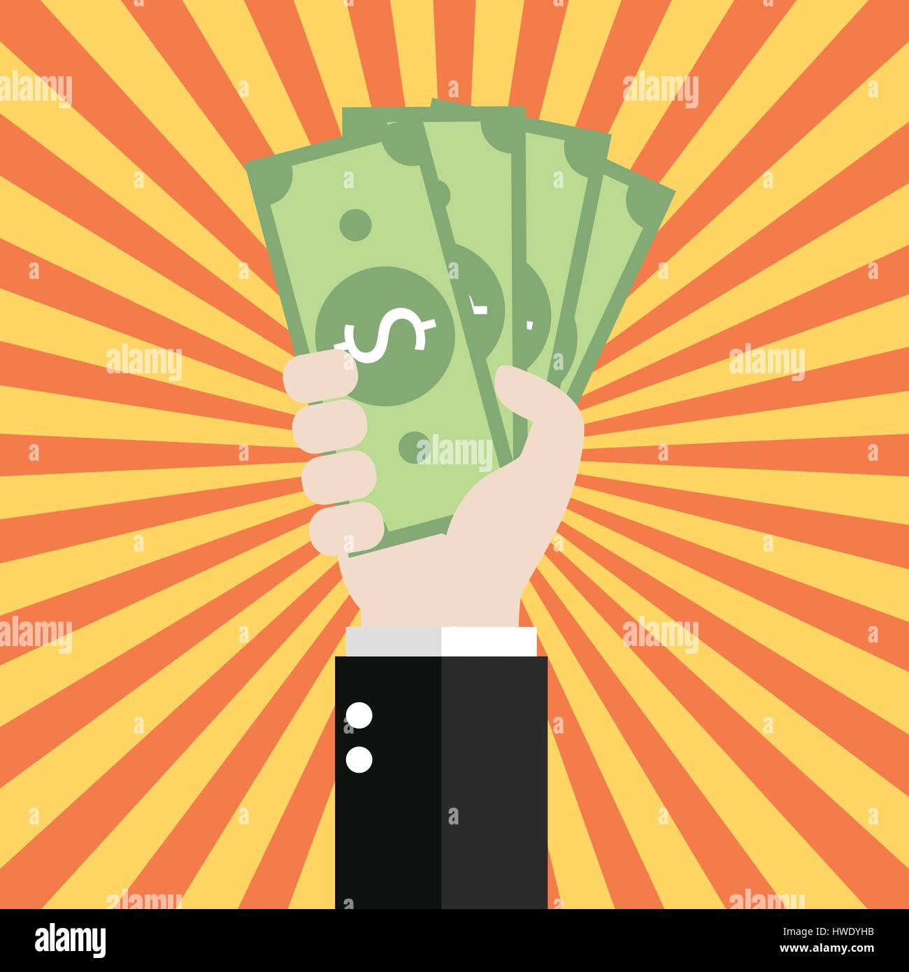 Businessman is holding money. Vector illustration Stock Vector Image ...