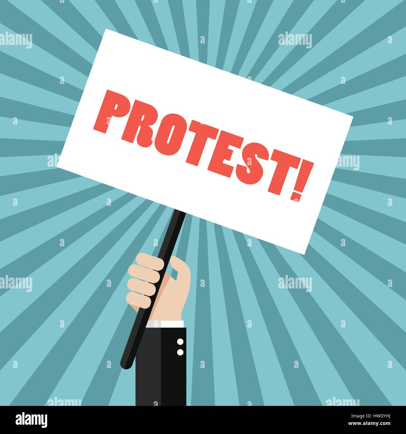 Hand holding protest sign. Vector illustration Stock Vector Image & Art ...