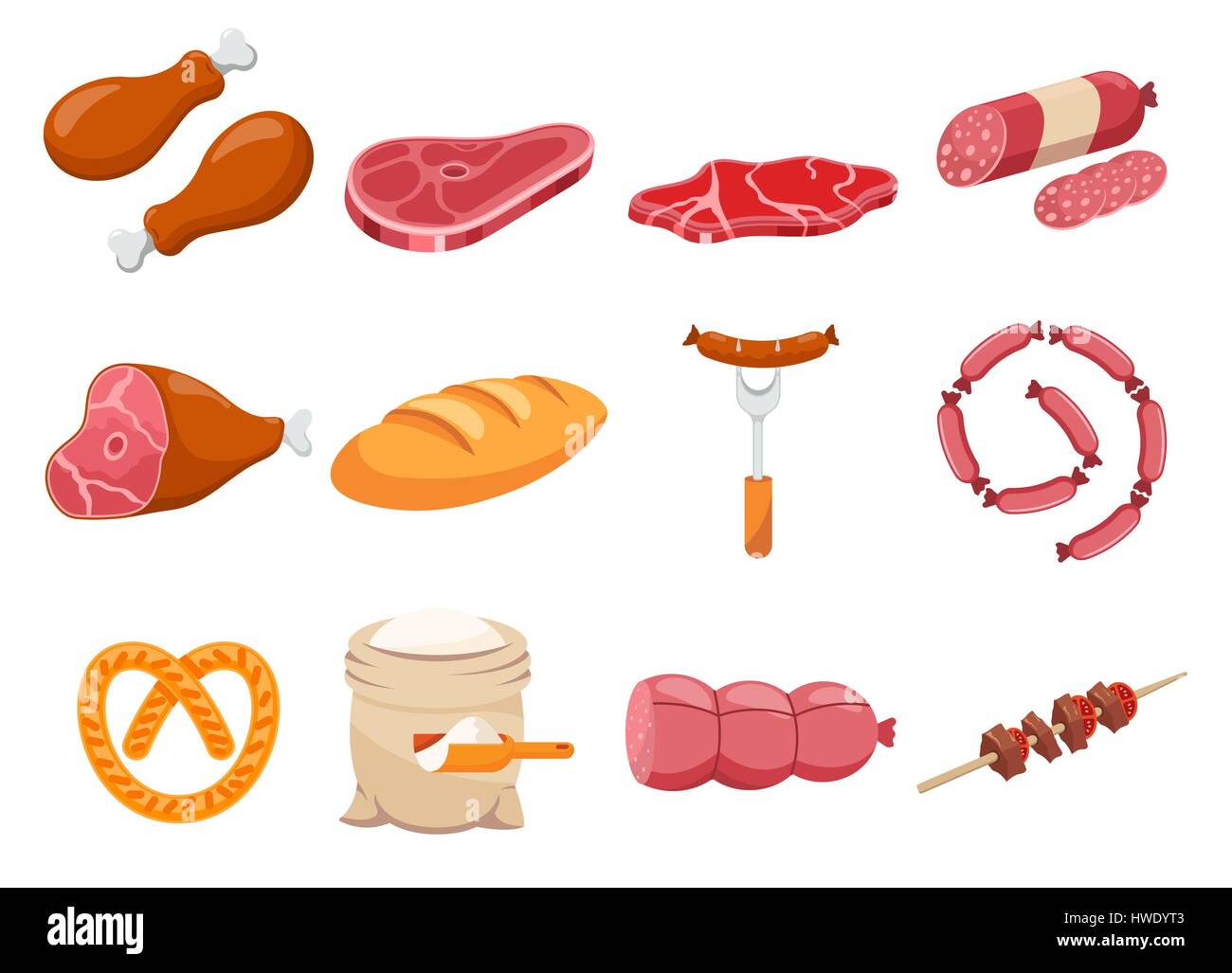 Bbq flat bread Stock Vector Images - Alamy