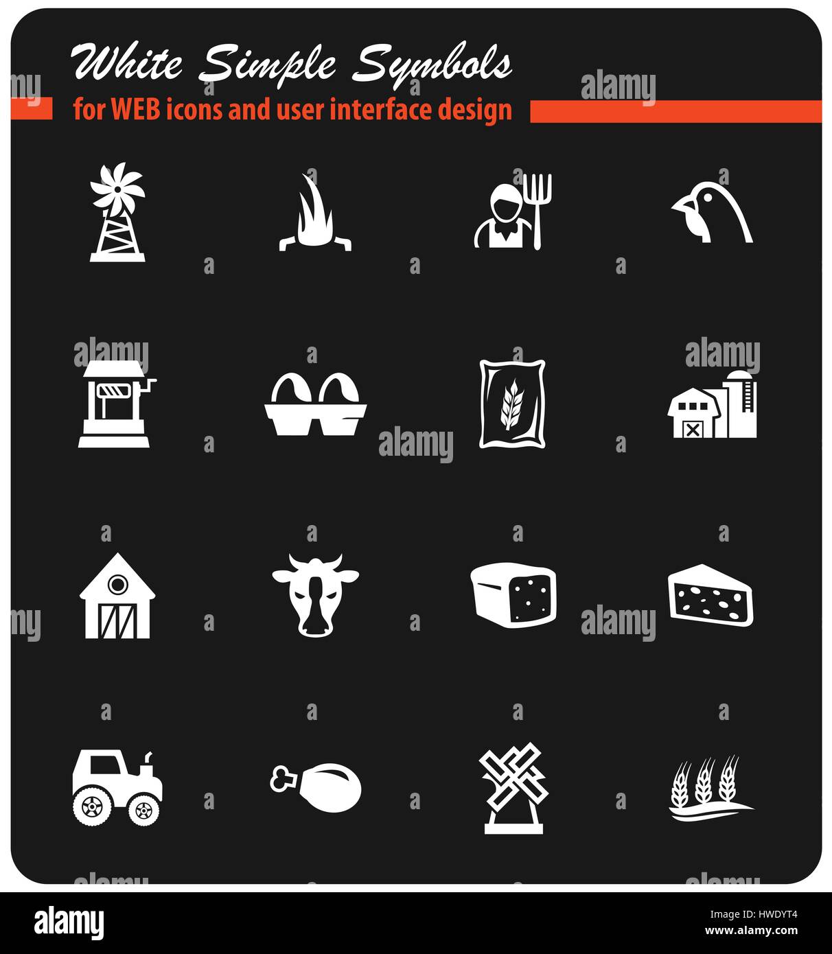 agriculture vector icons for user interface design Stock Vector Image ...