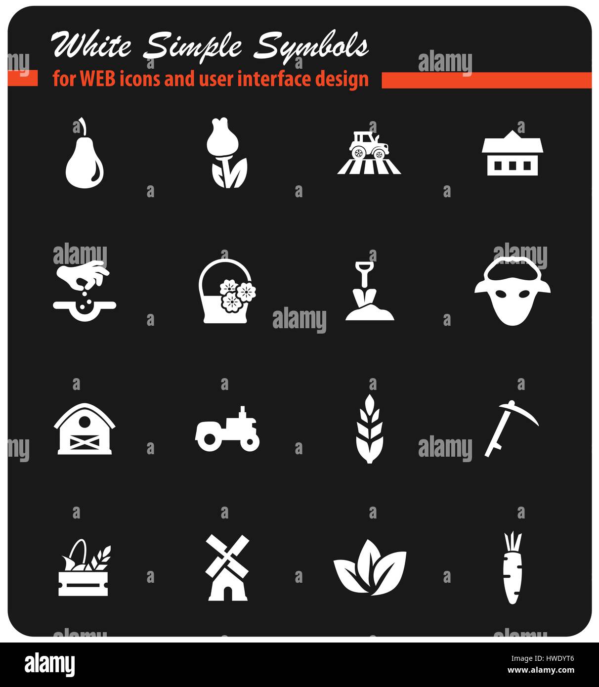 agriculture vector icons for user interface design Stock Vector Image ...