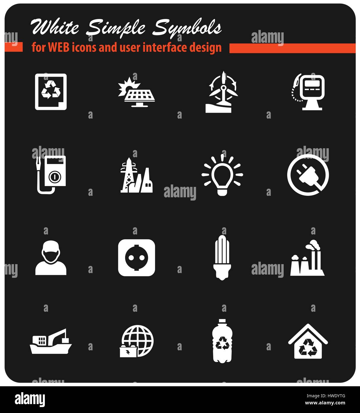 alternative energy vector icons for user interface design Stock Vector ...