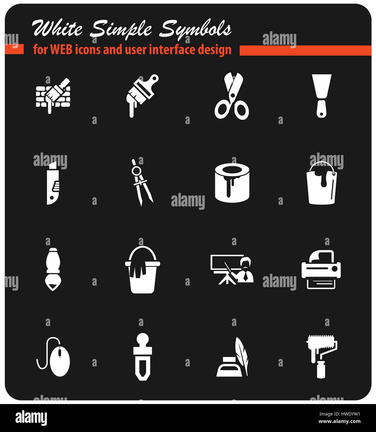 art tools vector icons for user interface design Stock Vector Image ... art tools vector icons for user interface design Stock Vector Image ...