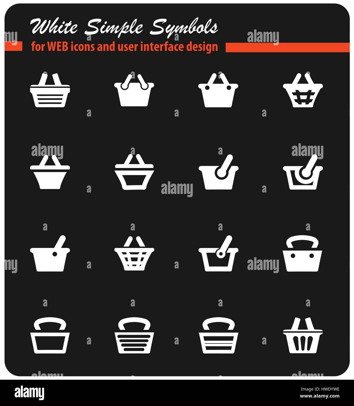 basket vector icons for user interface design Stock Vector Image & Art ...