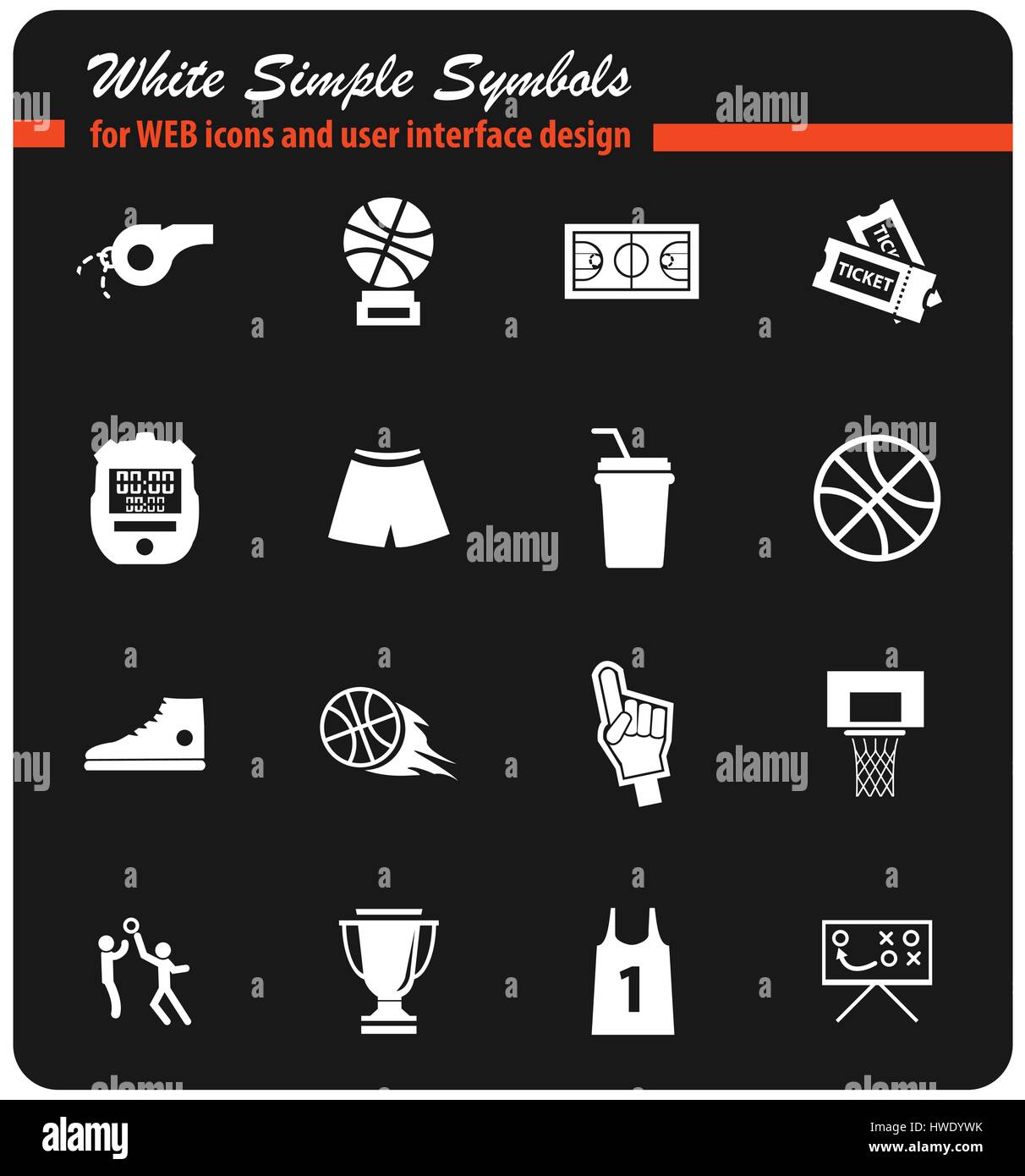 basketball vector icons for user interface design Stock Vector Image ...