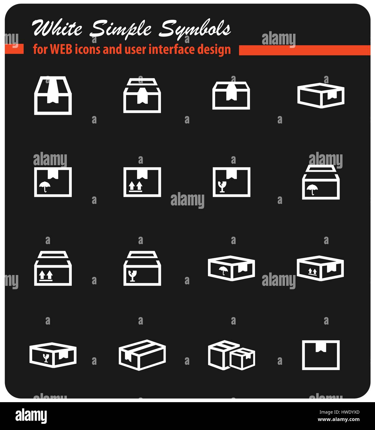 box vector icons for user interface design Stock Vector Image & Art - Alamy