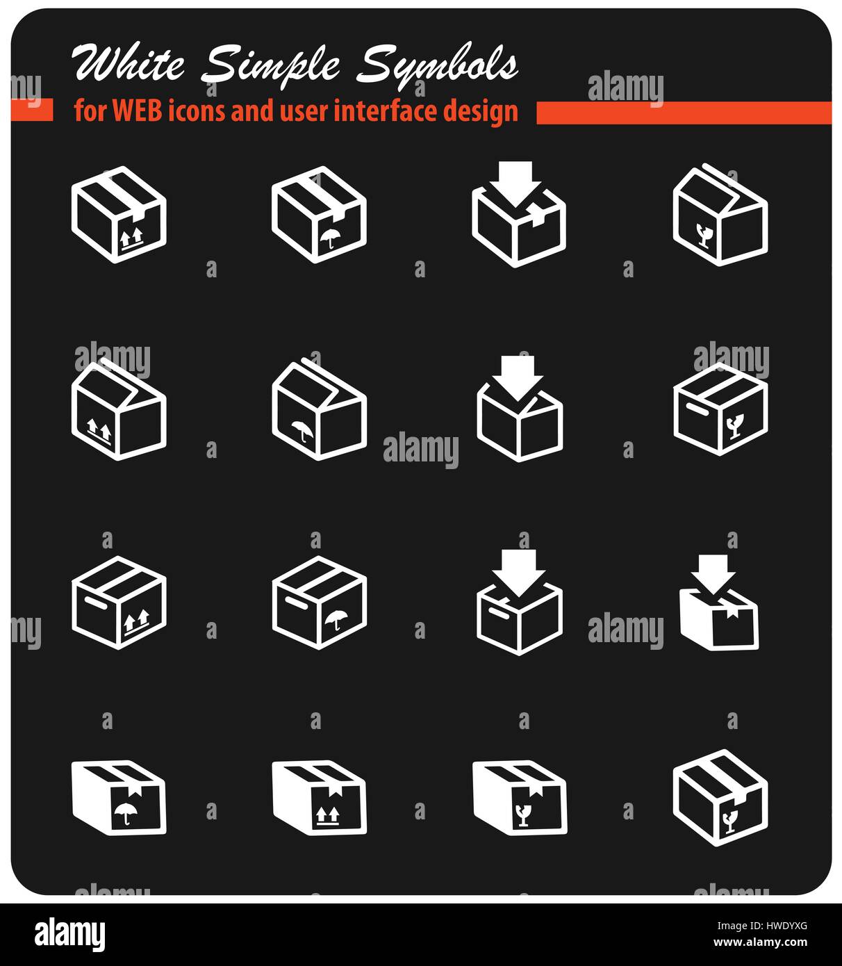 box vector icons for user interface design Stock Vector Image & Art - Alamy