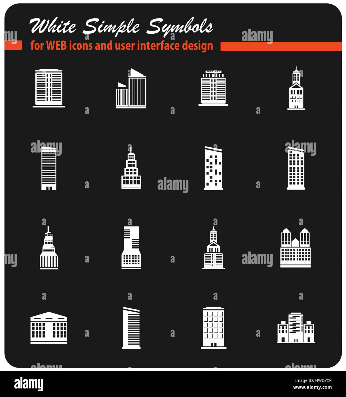 buildings vector icons for user interface design Stock Vector Image ...