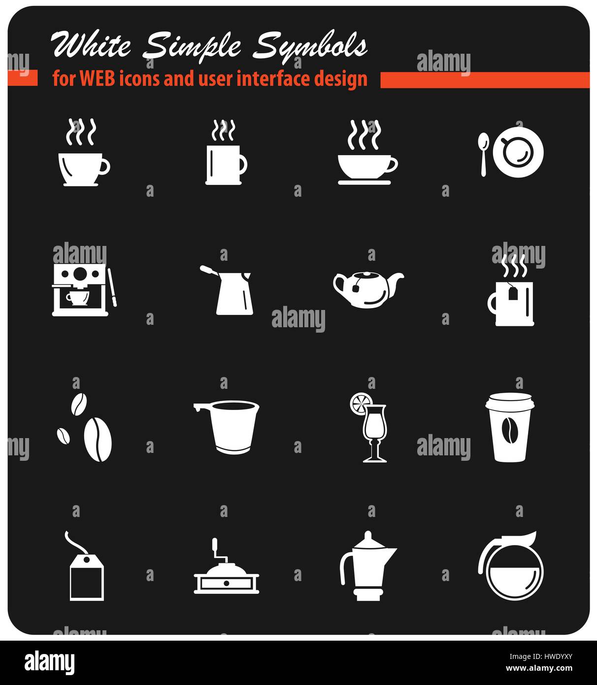 cafe vector icons for user interface design Stock Vector Image & Art ...