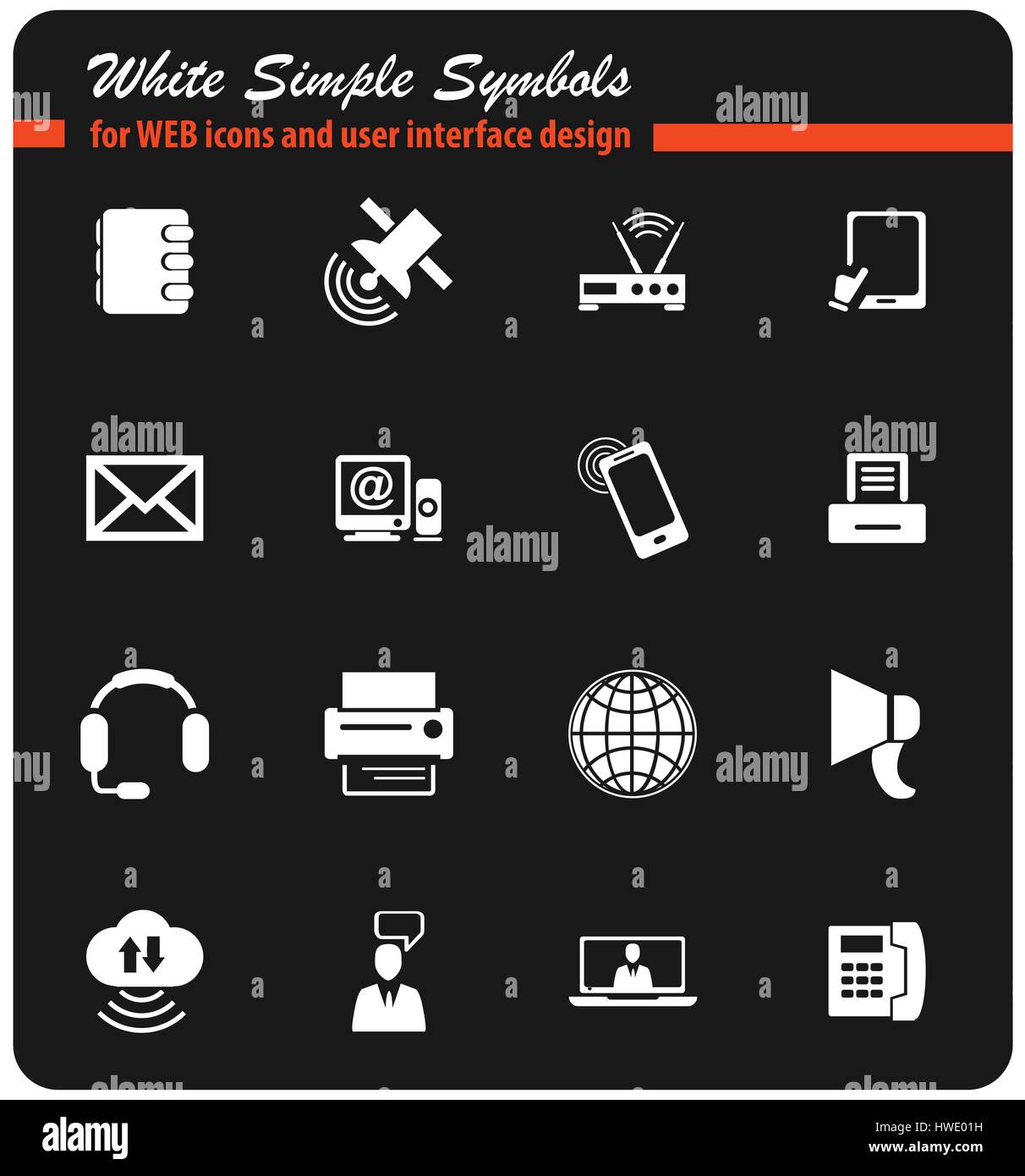 communication vector icons for user interface design Stock Vector Image ...