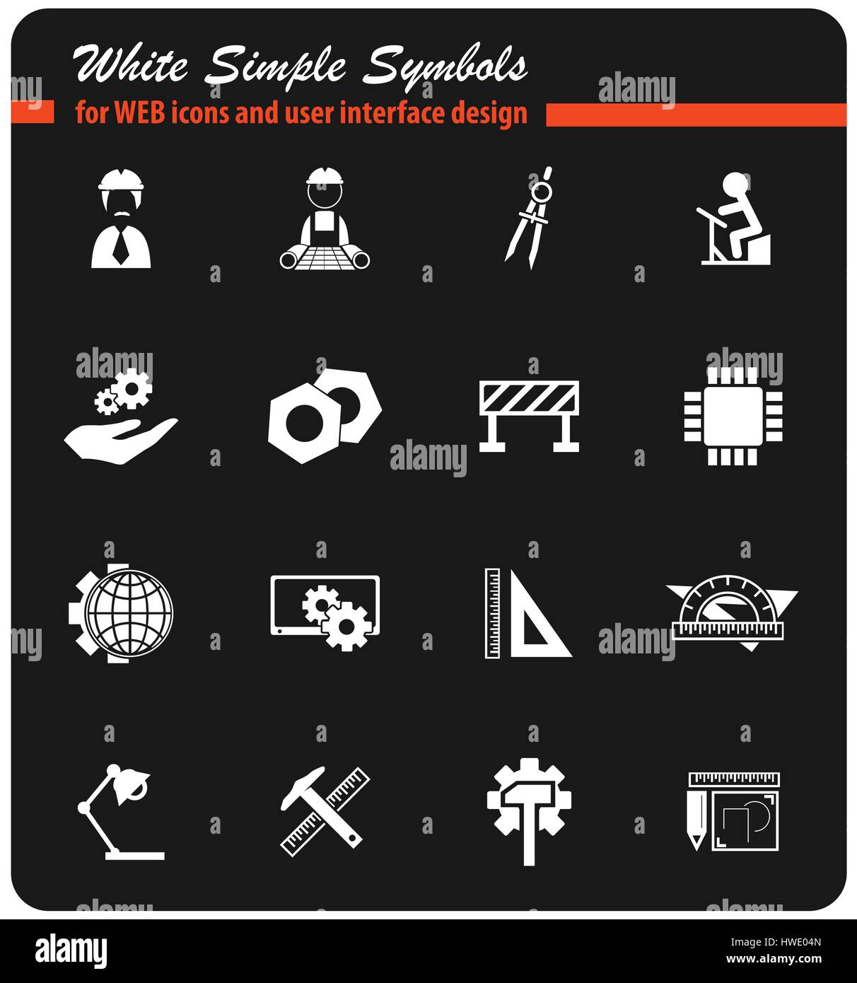 engineering vector icons for user interface design Stock Vector Image ...