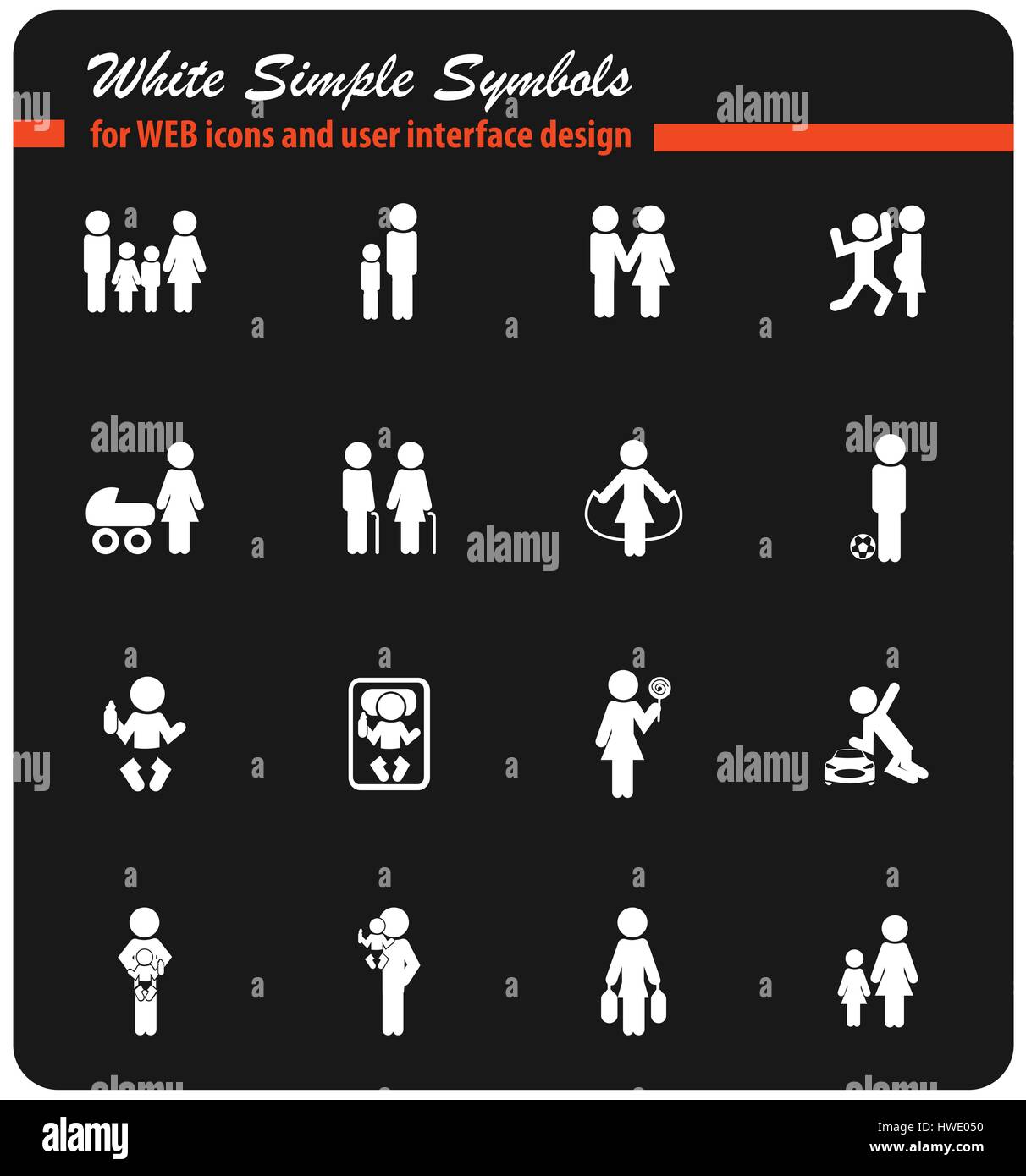 family vector icons for user interface design Stock Vector Image & Art ...