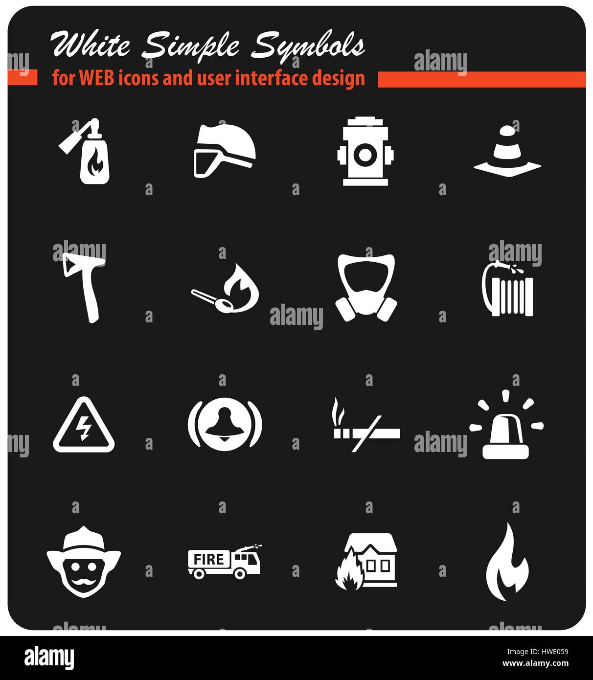 fire brigade vector icons for user interface design Stock Vector Image ...