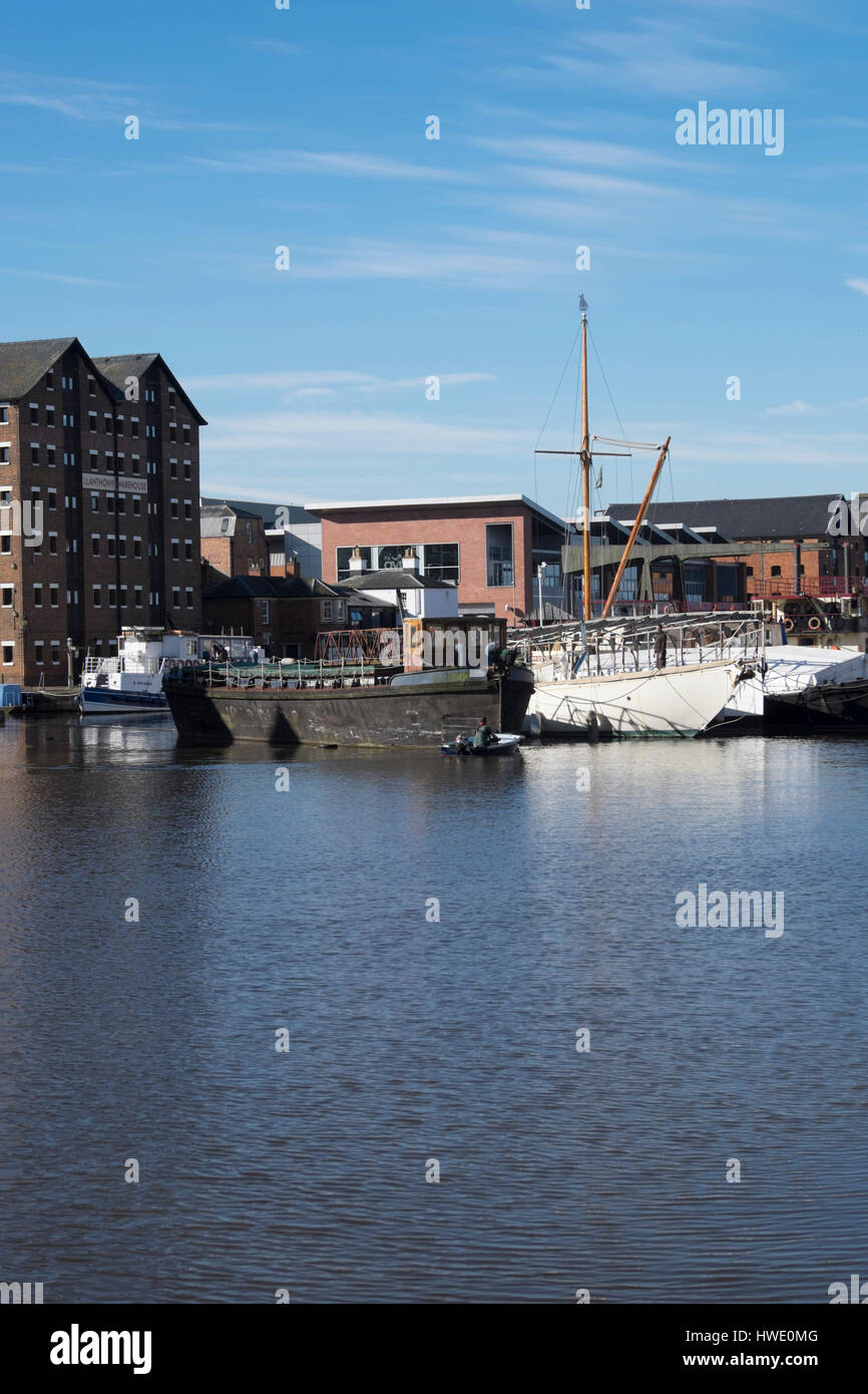 Barge Sabrina 5 being moved to dry dock for restoration and maintenance ...