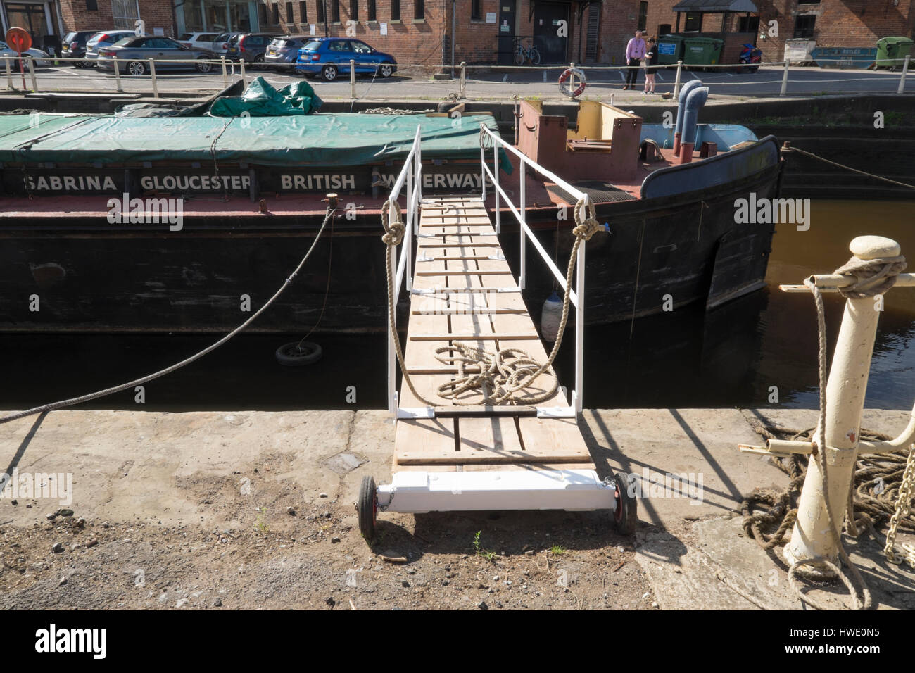 Barge Sabrina 5 being moved to dry dock for restoration and maintenance ...
