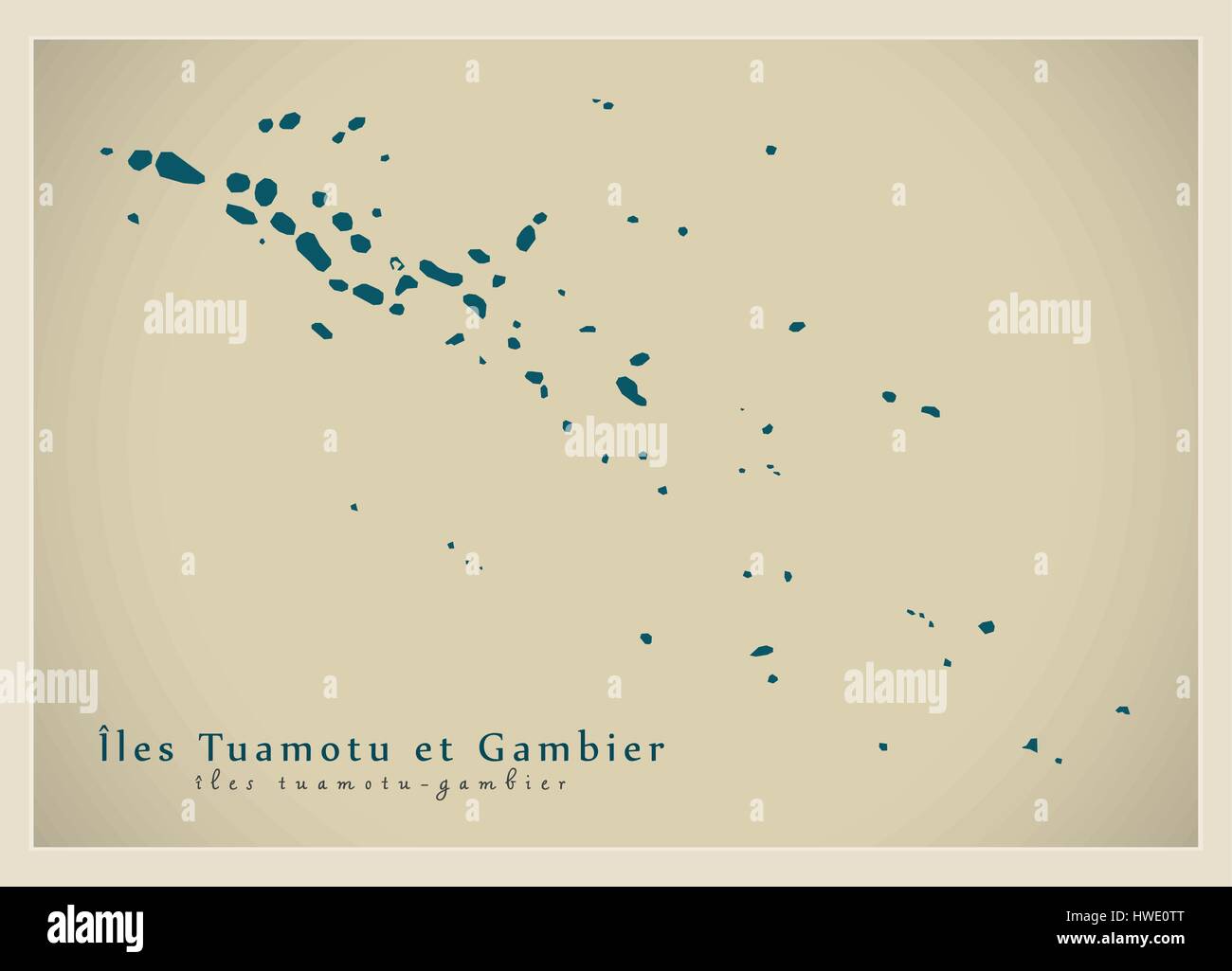 Modern Map - Iles Tuamotu et Gambier PF Stock Vector Image & Art - Alamy
