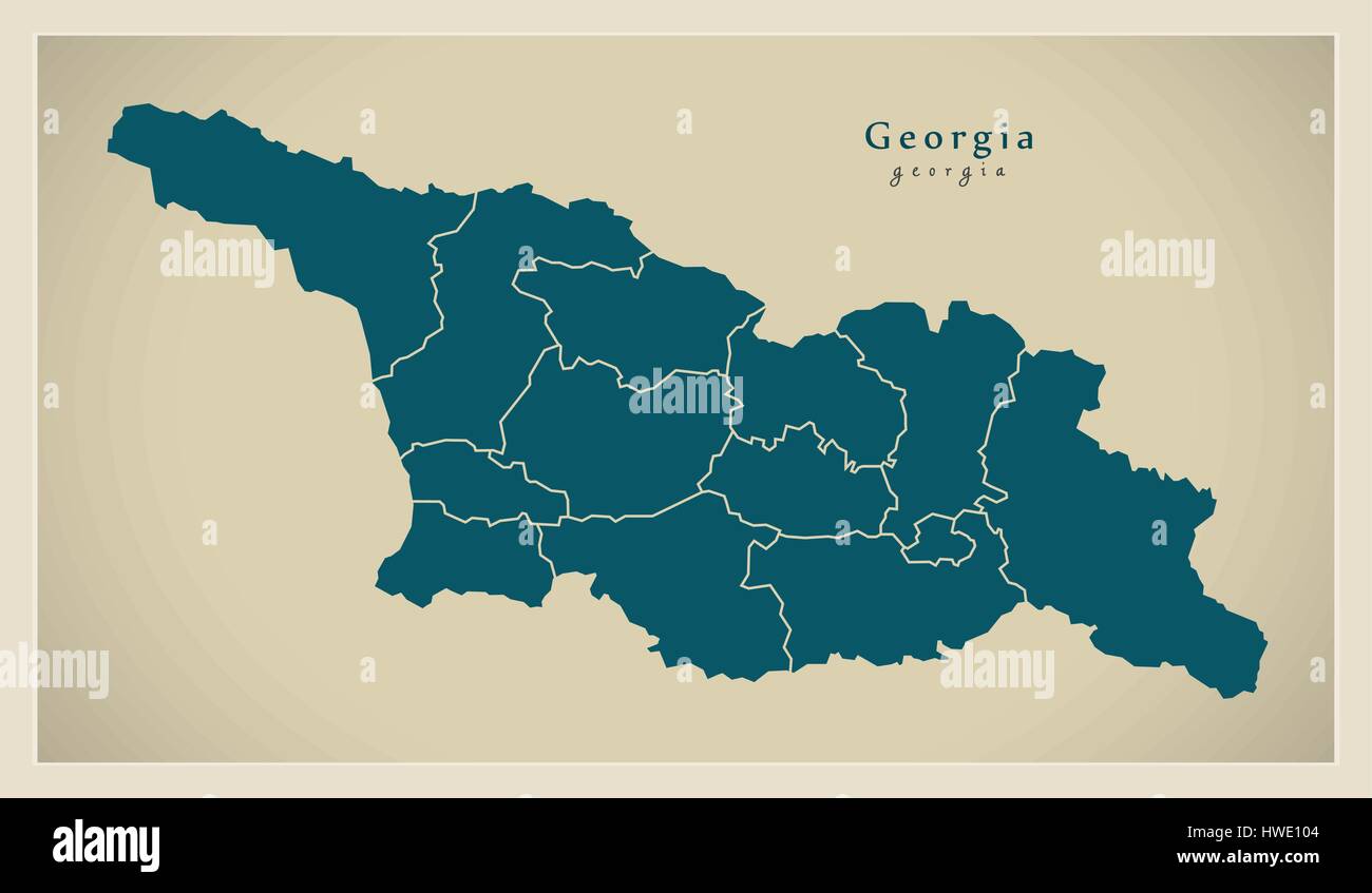Modern Map - Georgia with provinces GE Stock Vector Image & Art - Alamy
